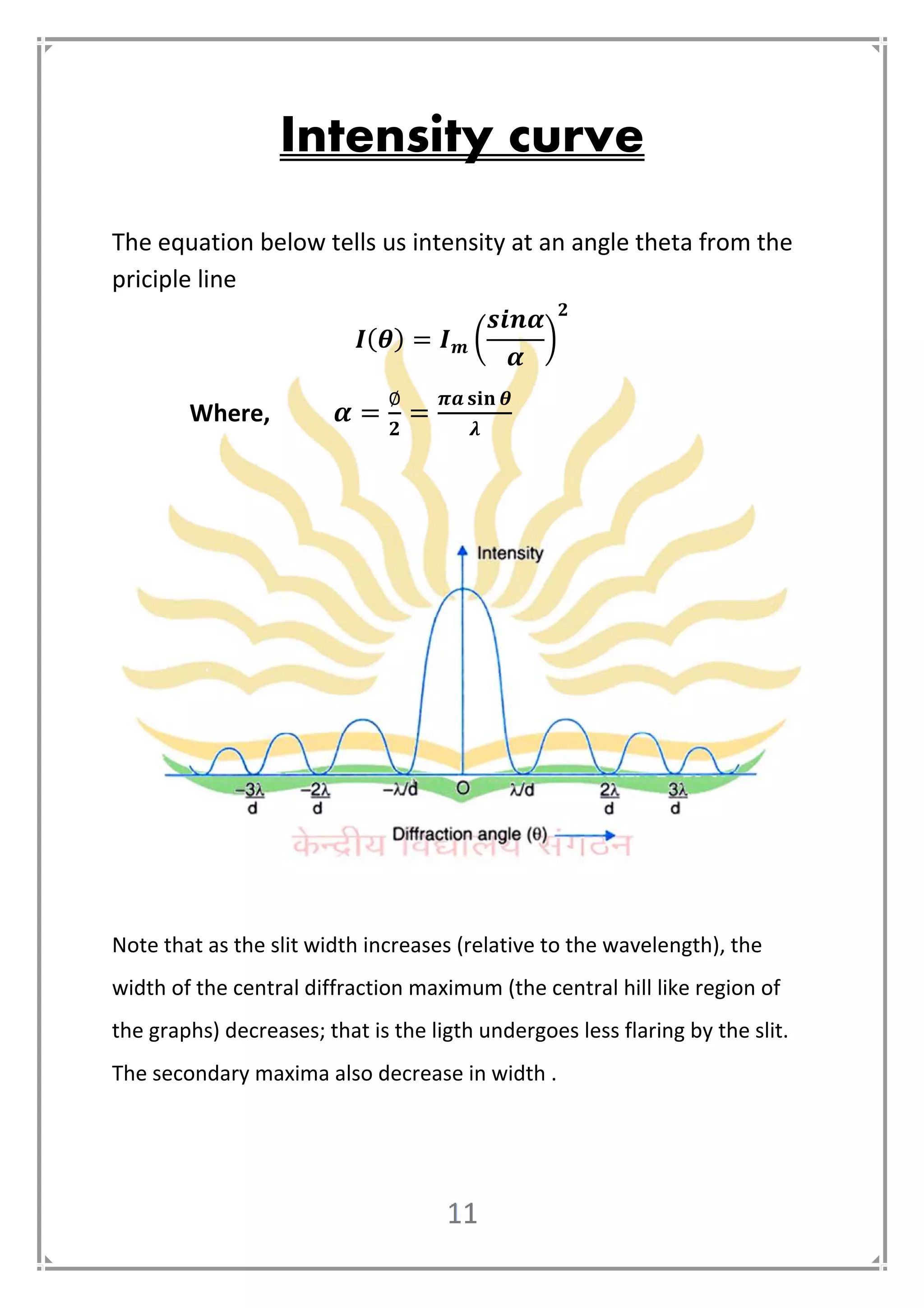 Physics Investigatory project on Diffraction | PDF