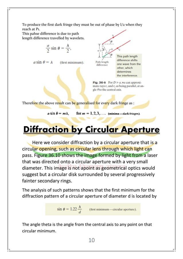 Physics Investigatory project on Diffraction | PDF