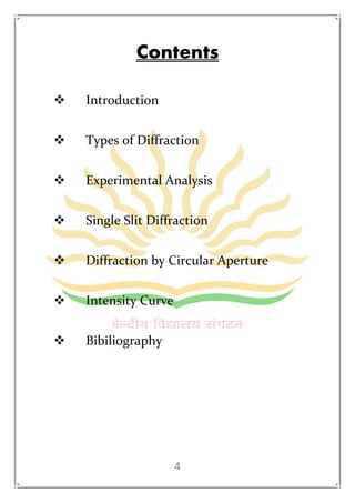 Physics Investigatory project on Diffraction | PDF