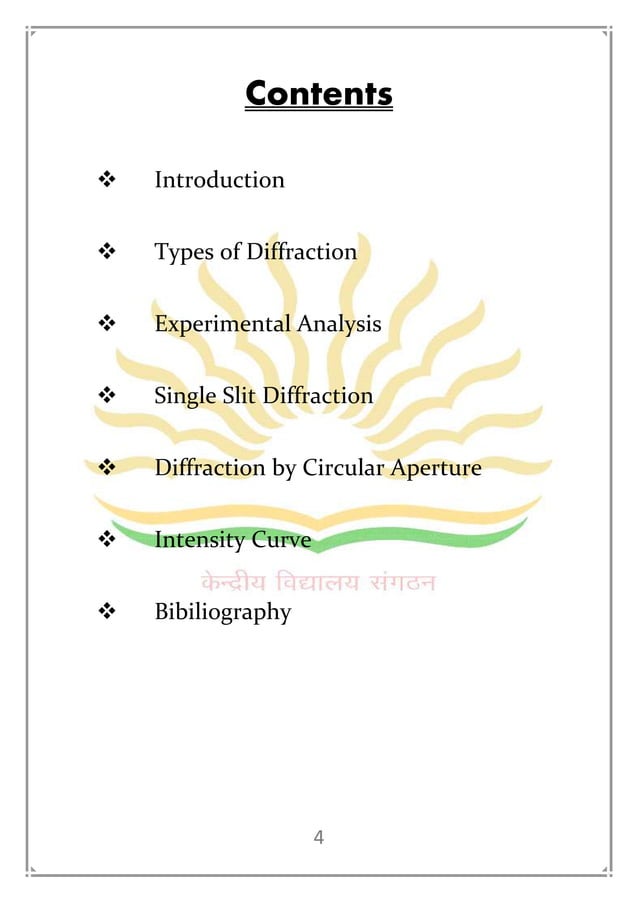 Physics Investigatory project on Diffraction | PDF