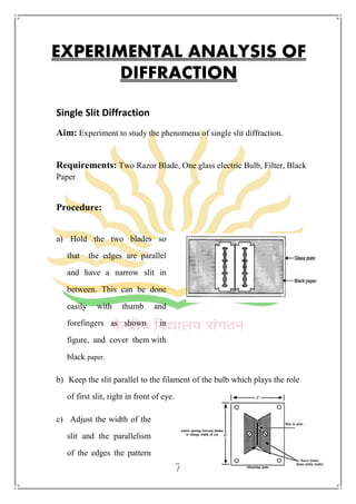 Physics Investigatory project on Diffraction | PDF