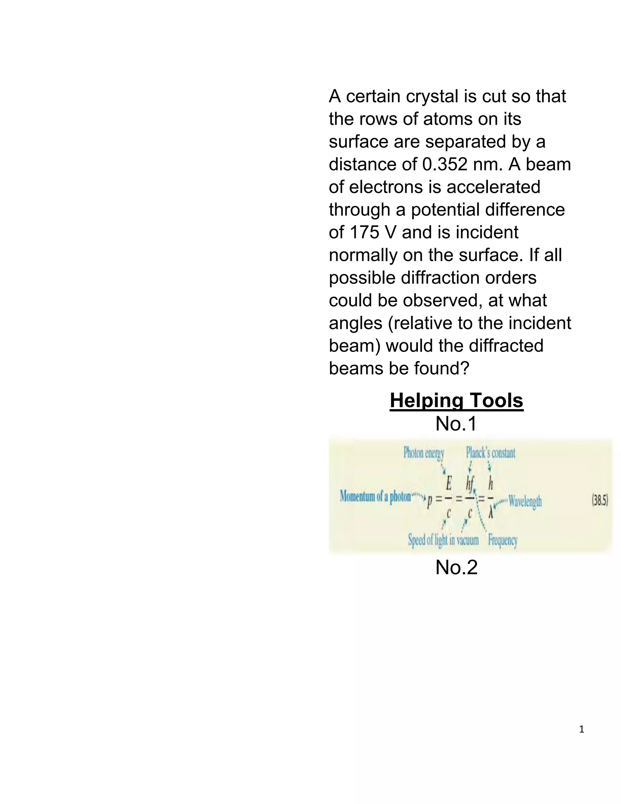 Diffraction of Beam of Electrons.pdf | Physics | Science