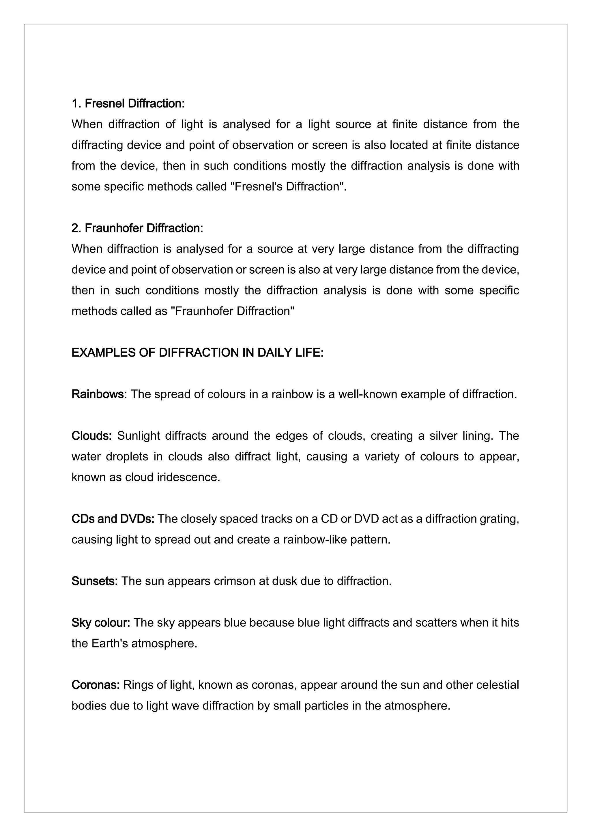 DIFFRACTION OF LIGHT.pdf cbse investigatory | PDF