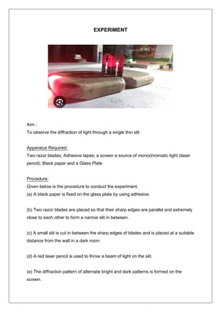 DIFFRACTION OF LIGHT.pdf cbse investigatory | PDF