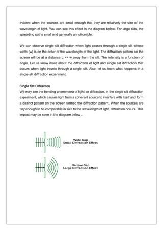 DIFFRACTION OF LIGHT.pdf cbse investigatory | PDF
