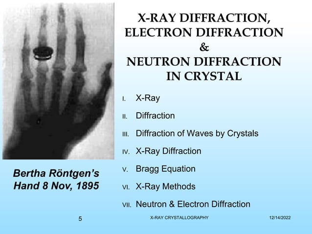 Diffraction of X-rays-electrons and neutrons.ppt | Chemistry | Science