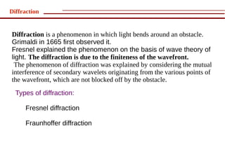 Diffraction part i | ODP | 3-D Graphics | Computer Software and Applications