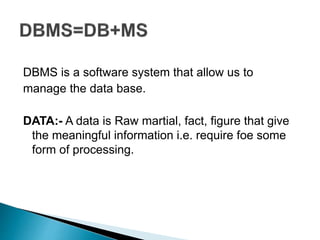 Diffrence between dbms and rdbms | PPTX