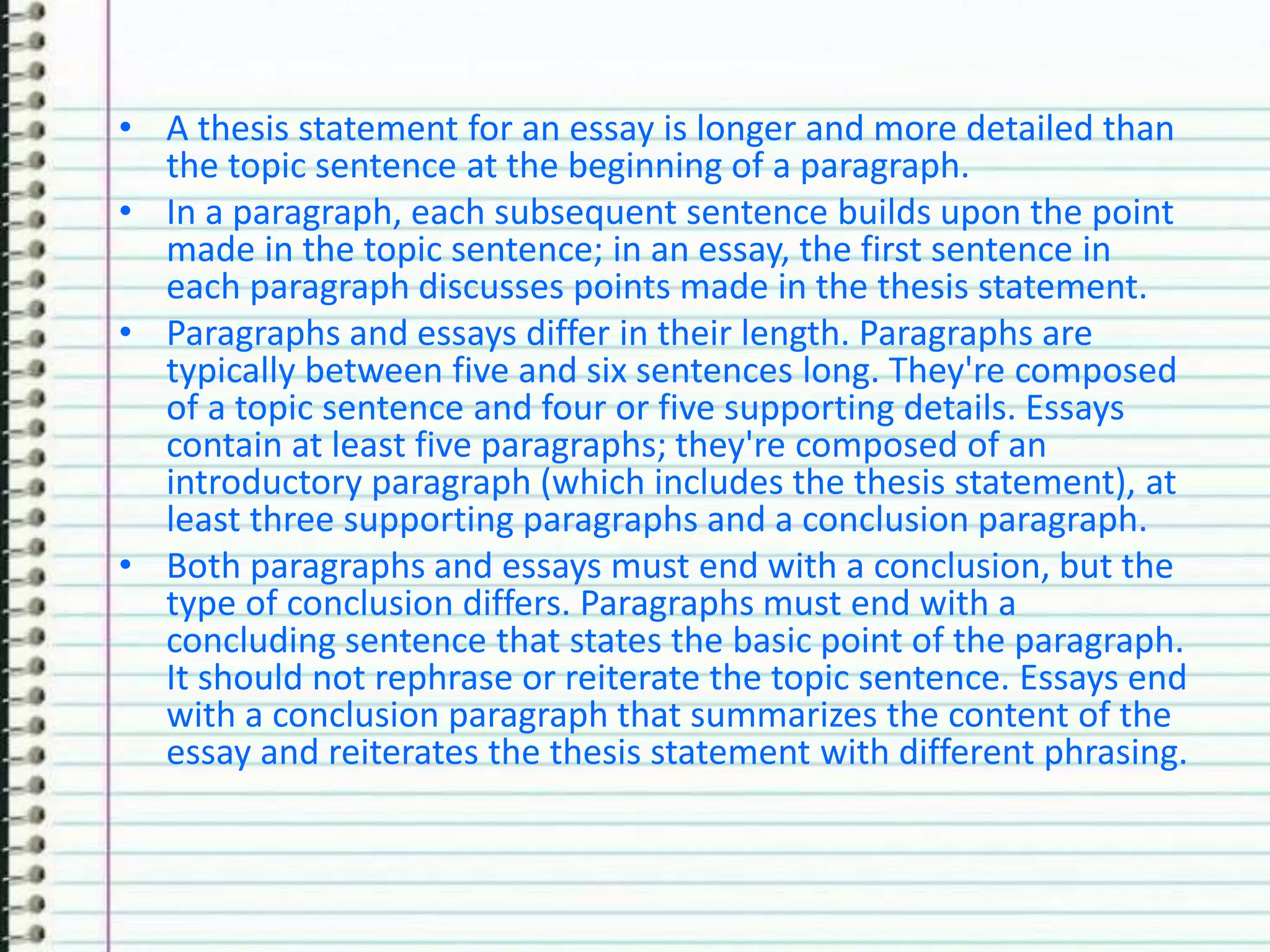 Diffrence between essay ,paragraph & expansion of idea | PPTX