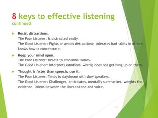 Diffrence between Hearing and listening | PPTX