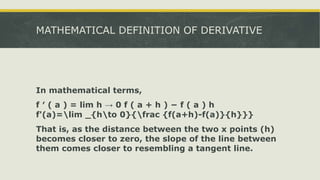Diffrences between derivative and diffrential | PPTX