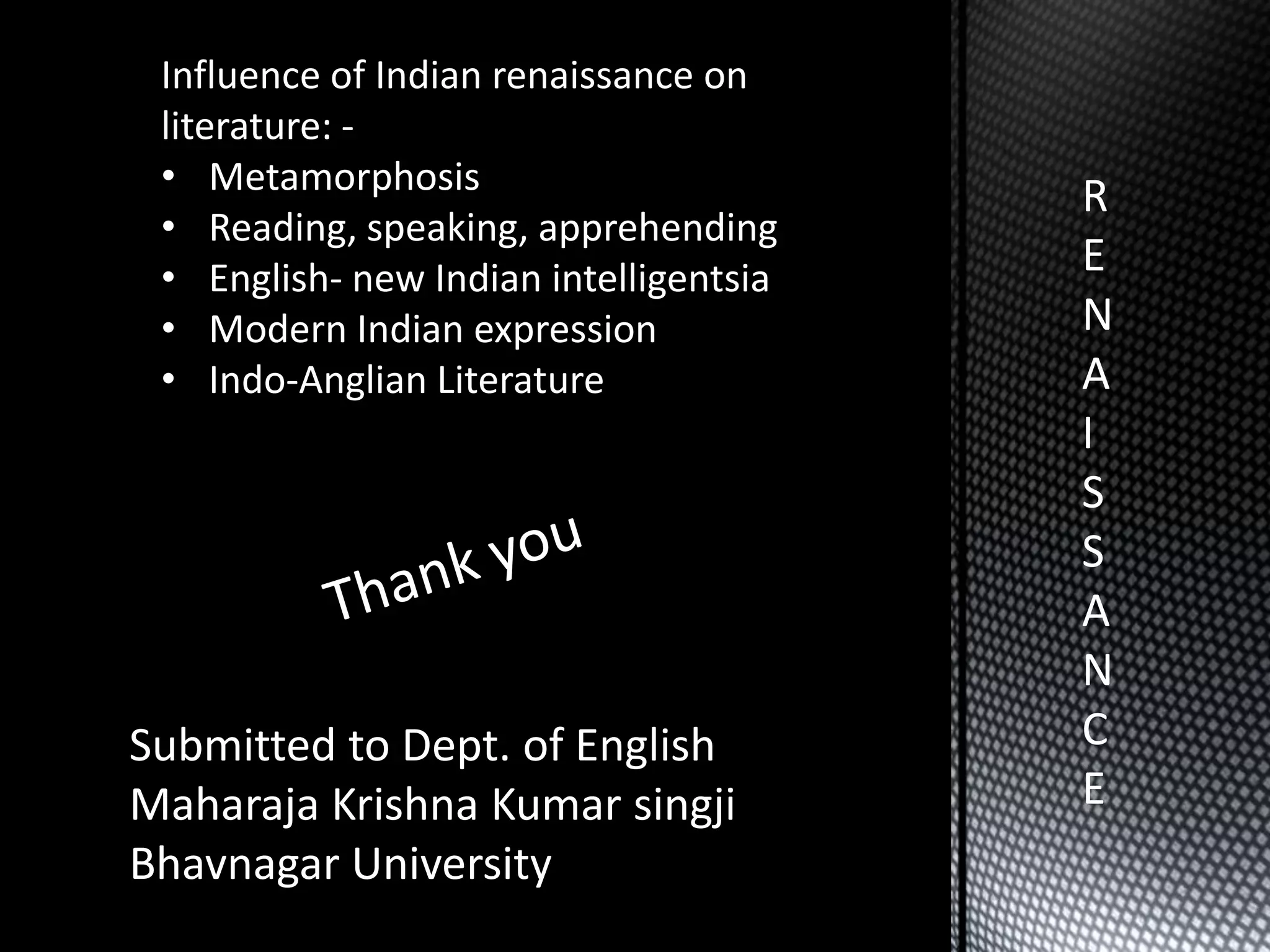 Diffrences Between English and Indian Renaissance | PPT