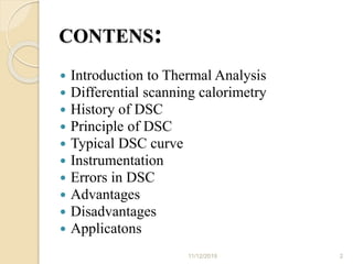 Diffrential scanning calorimery (dsc) ppt | PPTX