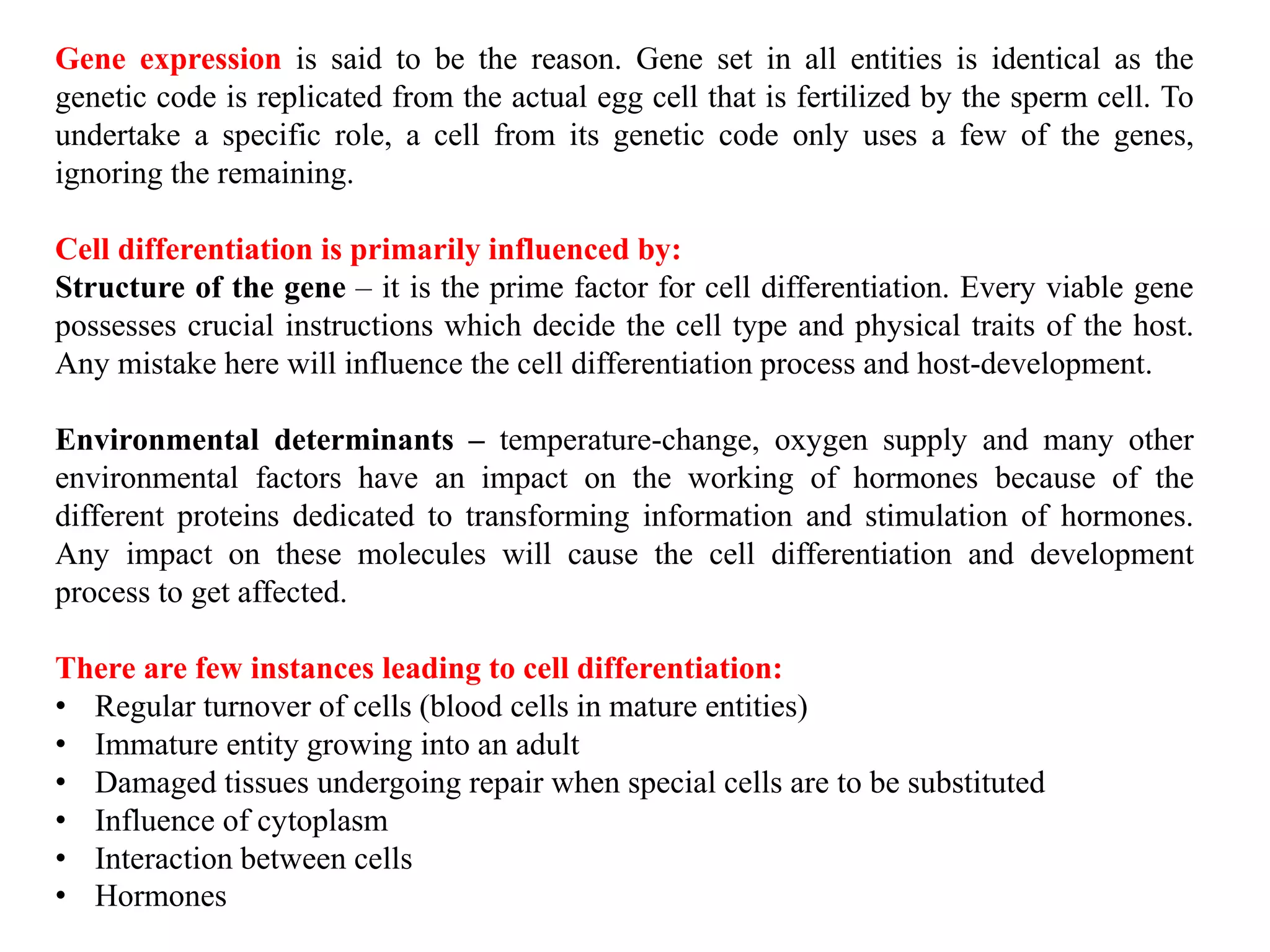 Diffrentiation,Cell diffrentiation,Types of differentiation,Mechanism ...