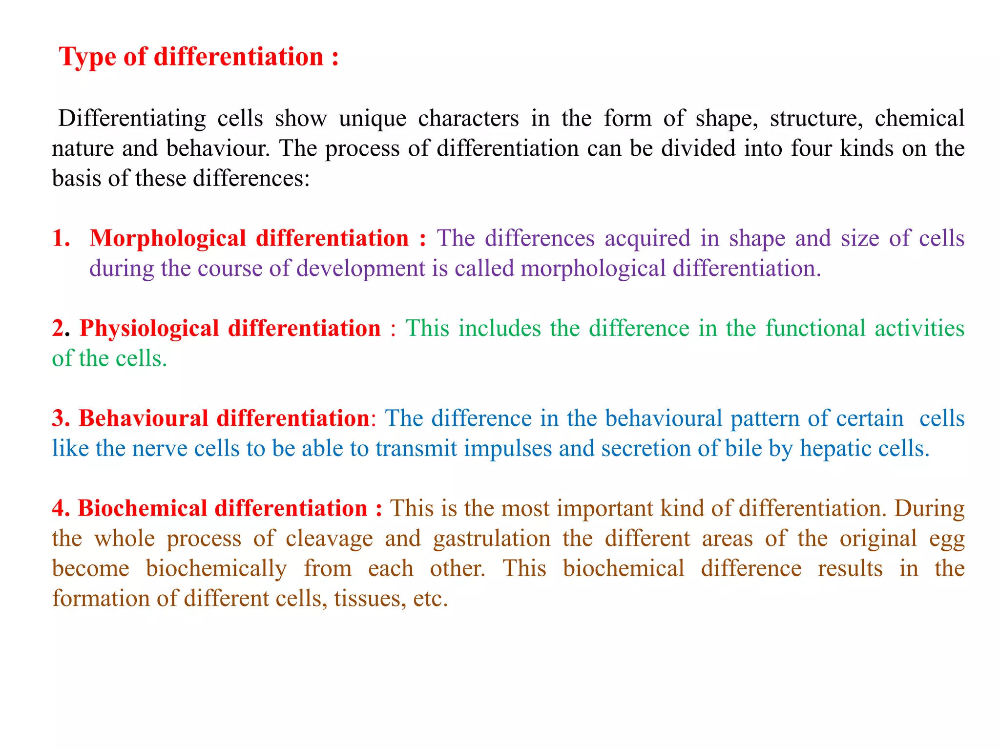 Diffrentiation,Cell diffrentiation,Types of differentiation,Mechanism ...
