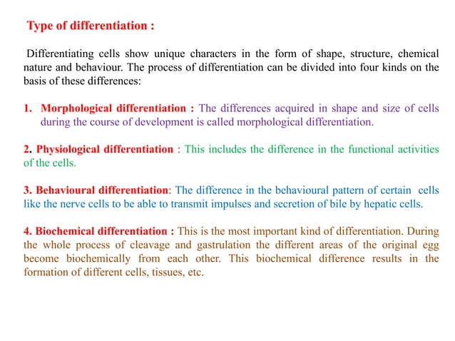 Diffrentiation,Cell diffrentiation,Types of differentiation,Mechanism ...