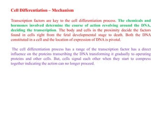 Diffrentiation,Cell diffrentiation,Types of differentiation,Mechanism ...