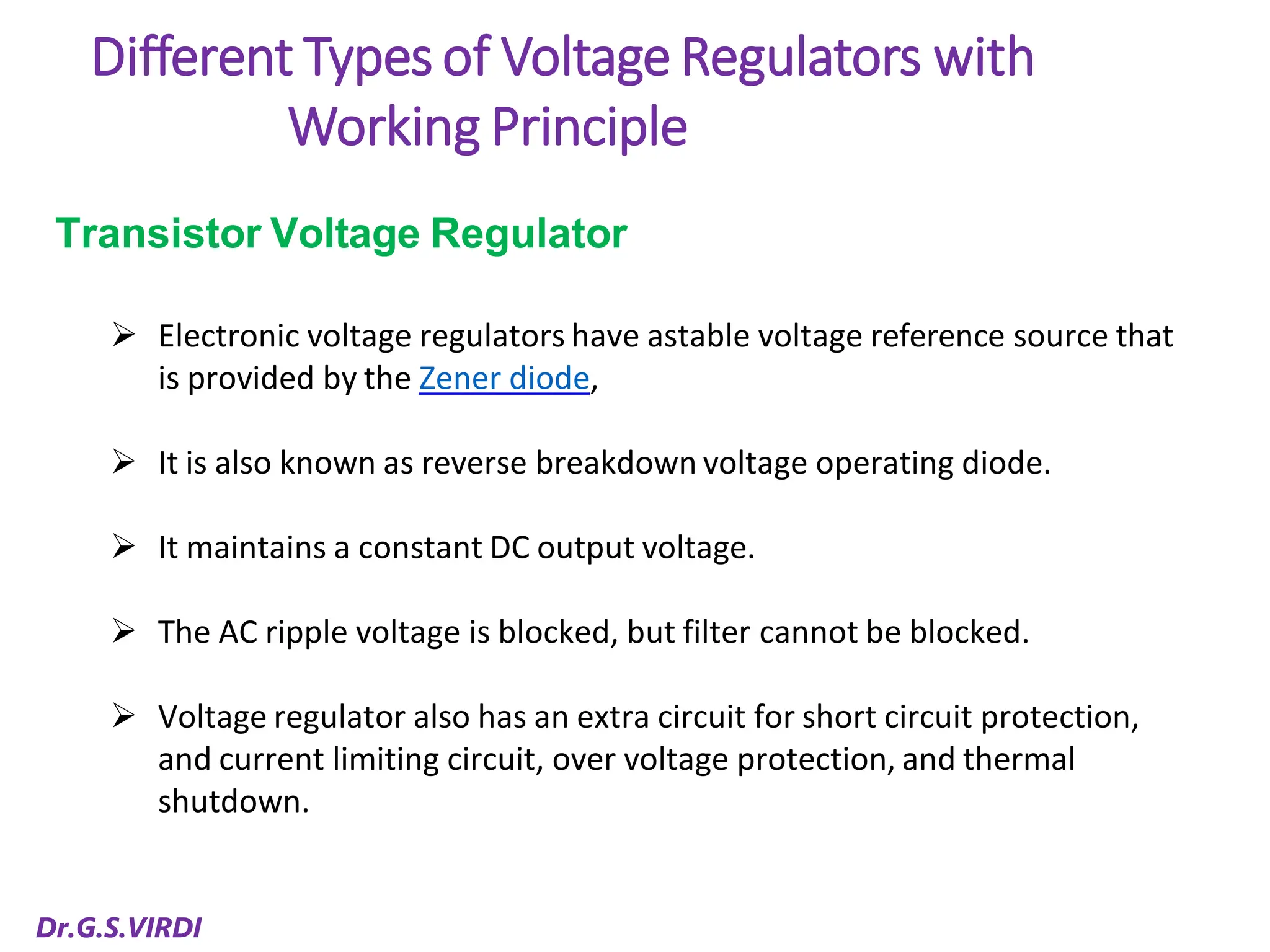 “Comprehensive Understanding of Analogue Voltage Regulators: Principles ...