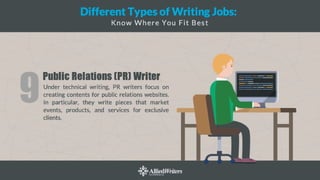 Different Types of Writing Jobs: Know Where You Fit Best | PDF