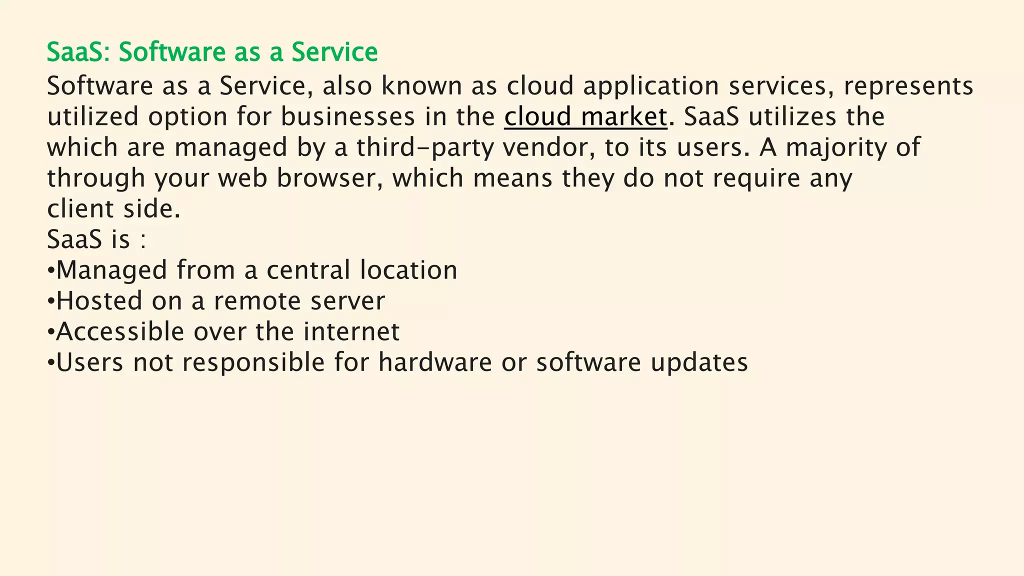 Diff SAAS vs PAAS vs IAAS vs FAAS | PPTX