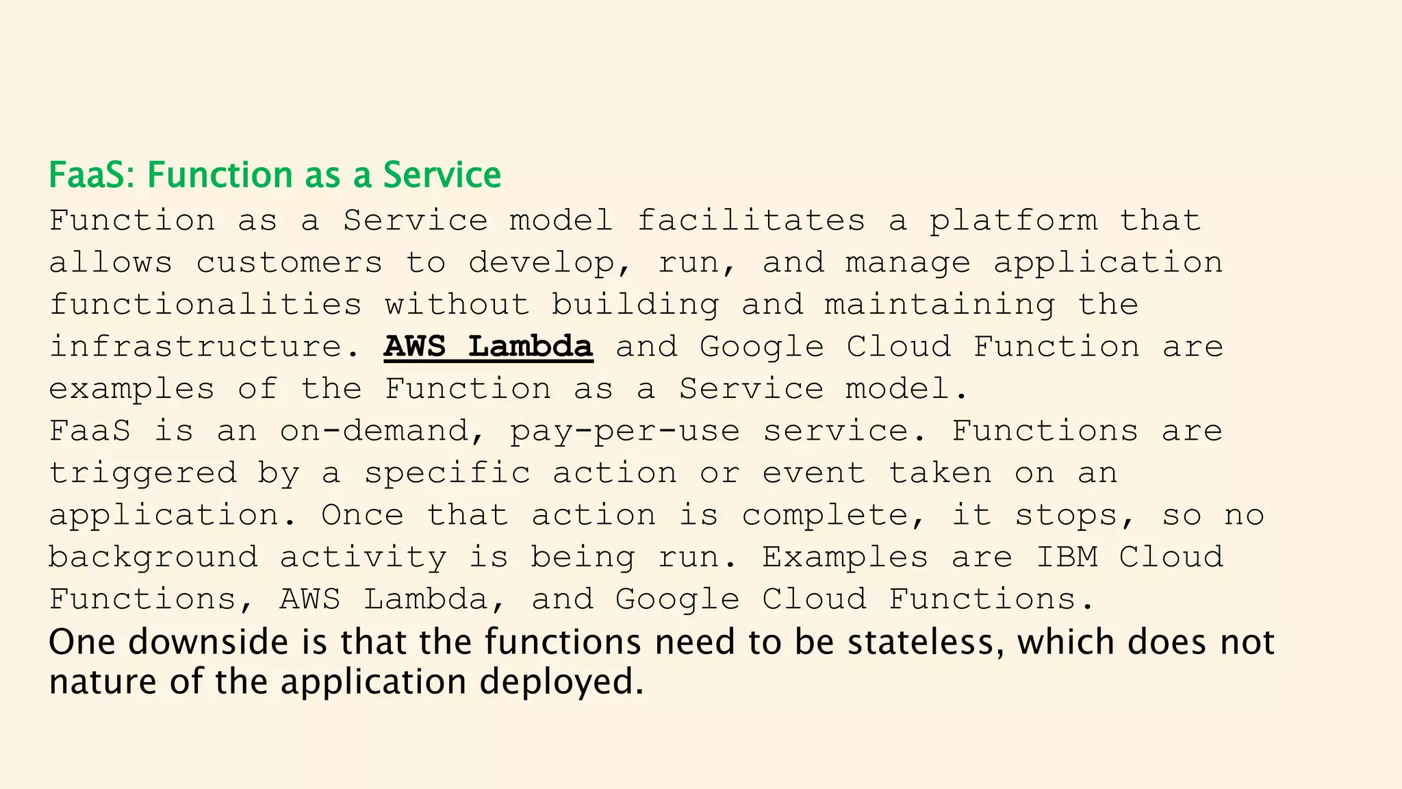 Diff SAAS vs PAAS vs IAAS vs FAAS | PPTX
