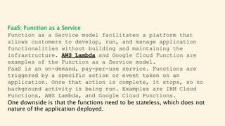 Diff SAAS vs PAAS vs IAAS vs FAAS | PPTX
