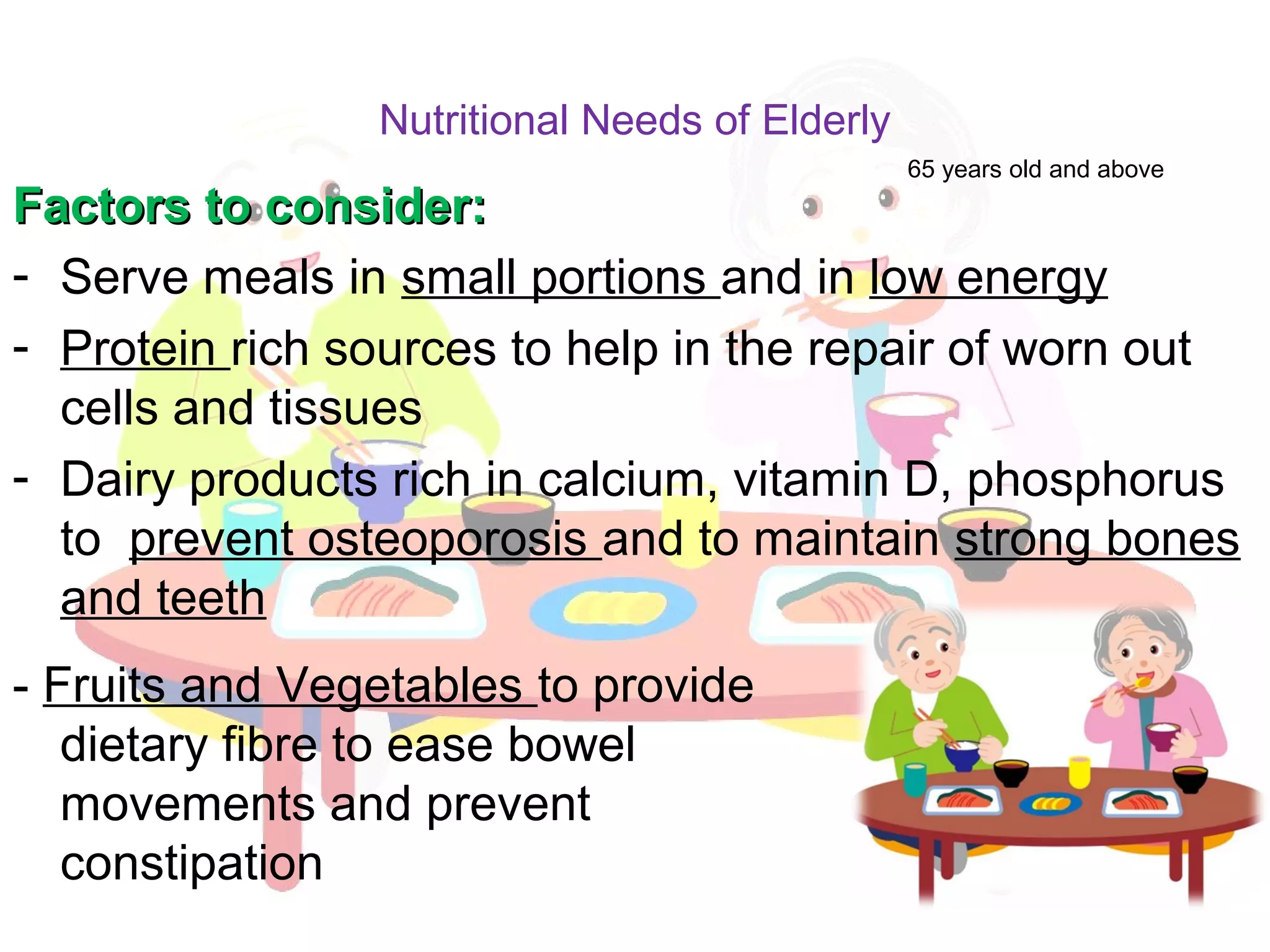 Diff types of nutritional needs | PPT