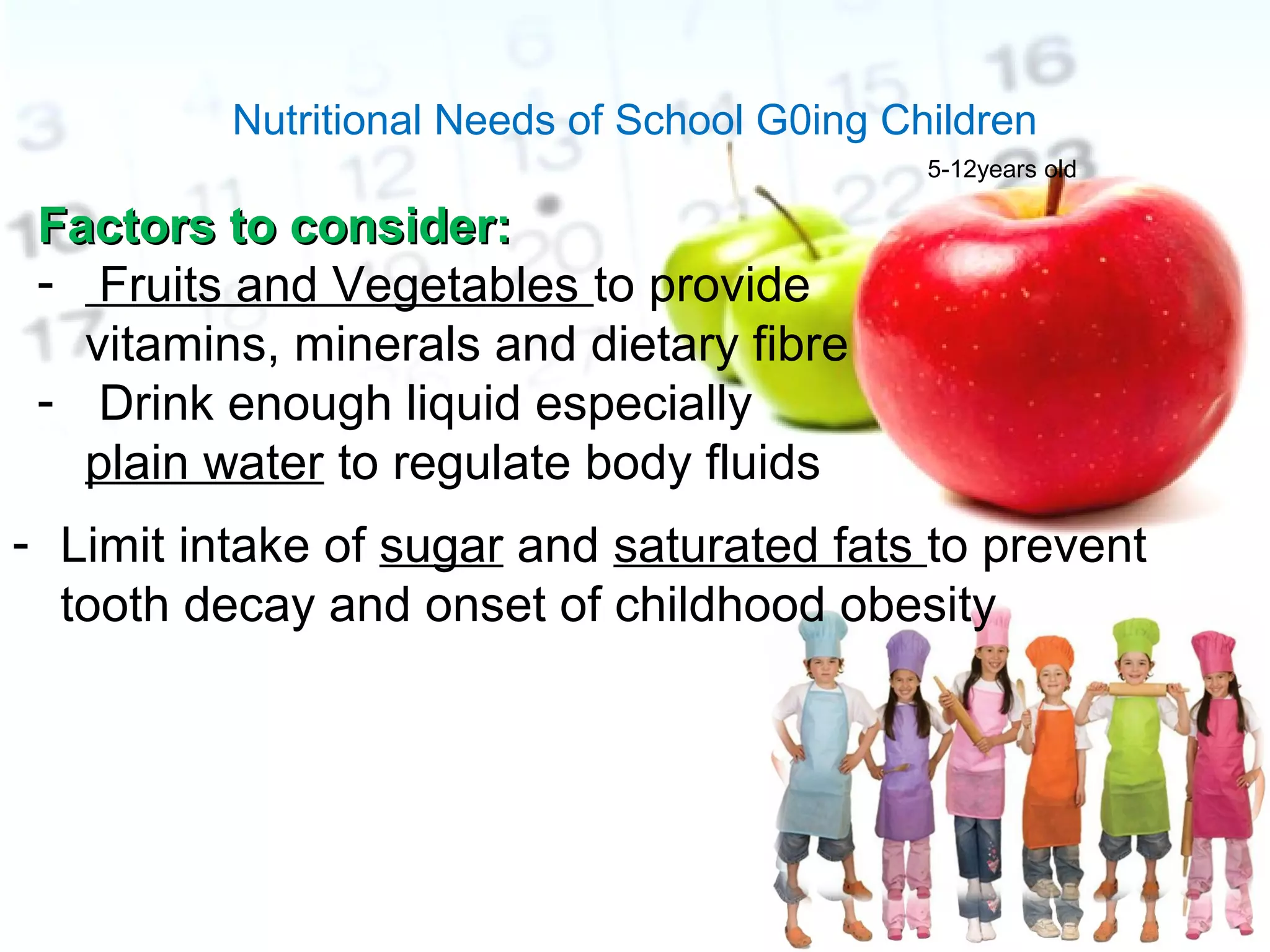 Diff types of nutritional needs | PPT