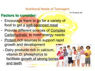 Diff types of nutritional needs | PPT