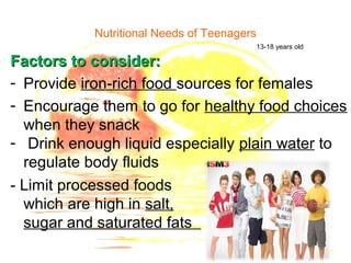 Diff types of nutritional needs | PPT