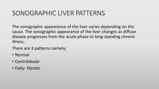 DIFFUSE LIVER DISEASES AND THEIR APPEARANCE IN ULTRASOUND | PPTX