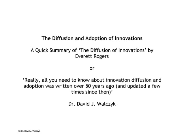 Diffusion of Innovation | PPT | Technology & Computing
