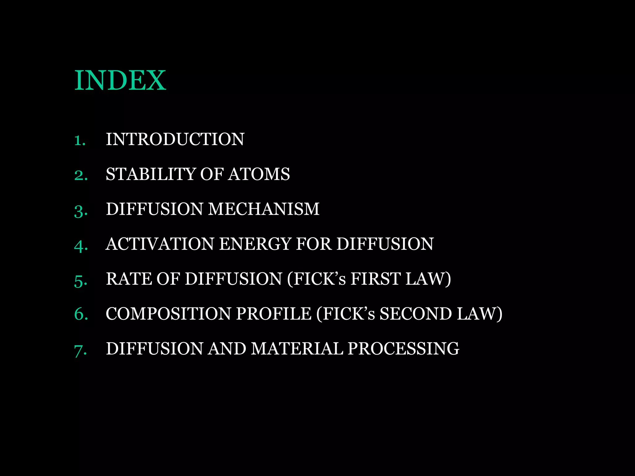 Diffusion in Materials | PPSX