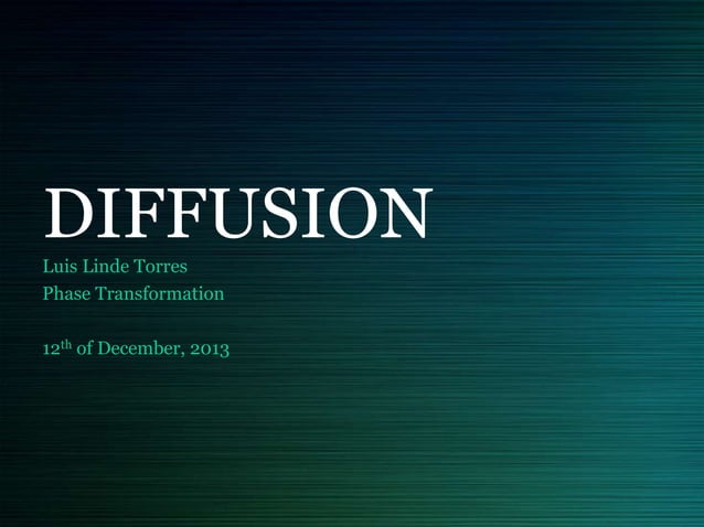 Diffusion in Materials | PPSX | Chemistry | Science