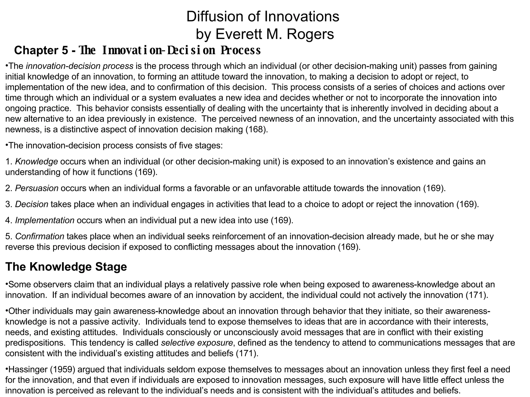 Diffusion Of Innovation Ch 5 Ppt
