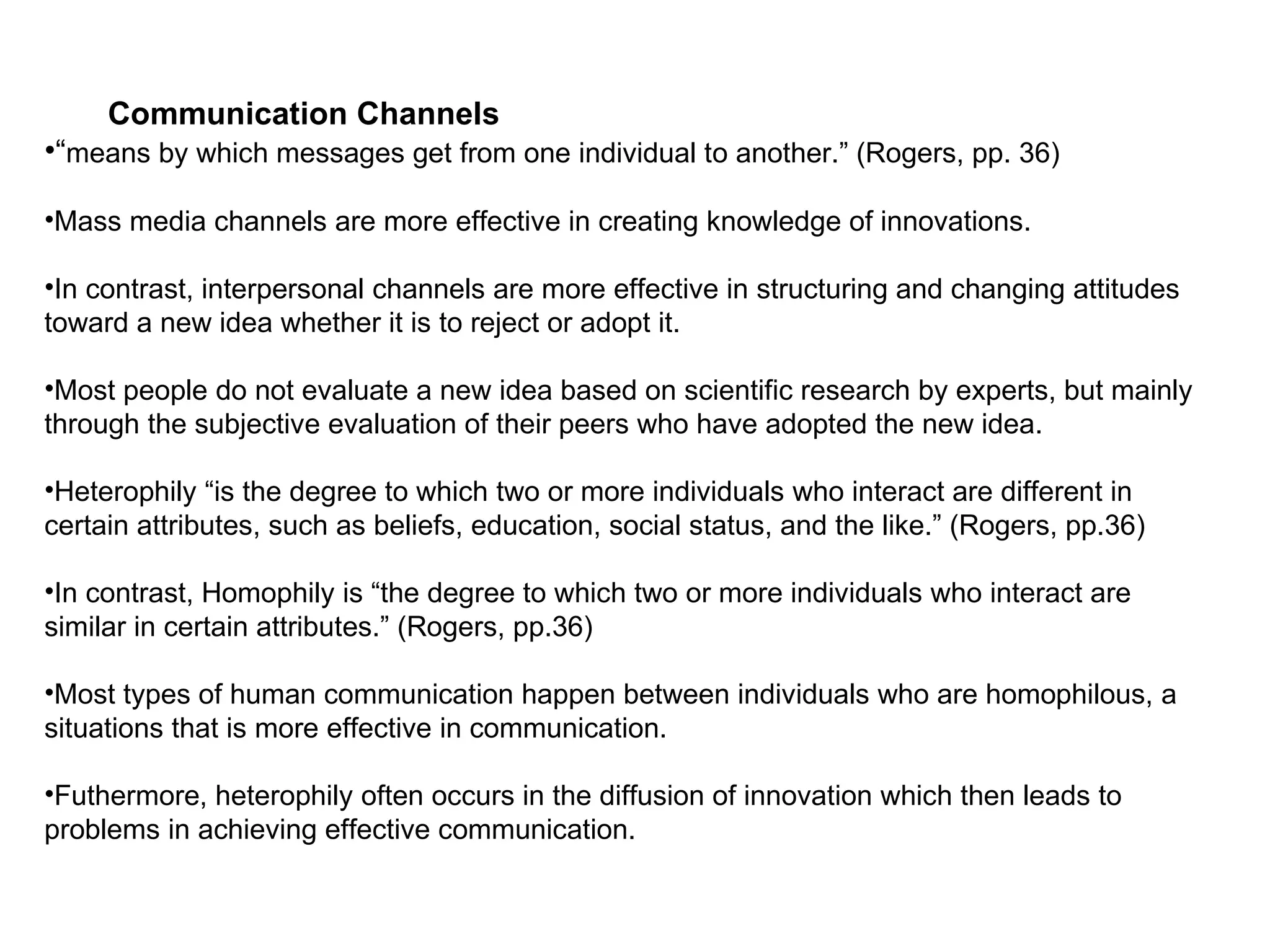 Diffusion Of Innovation Chapters 1 and 2 | PPT