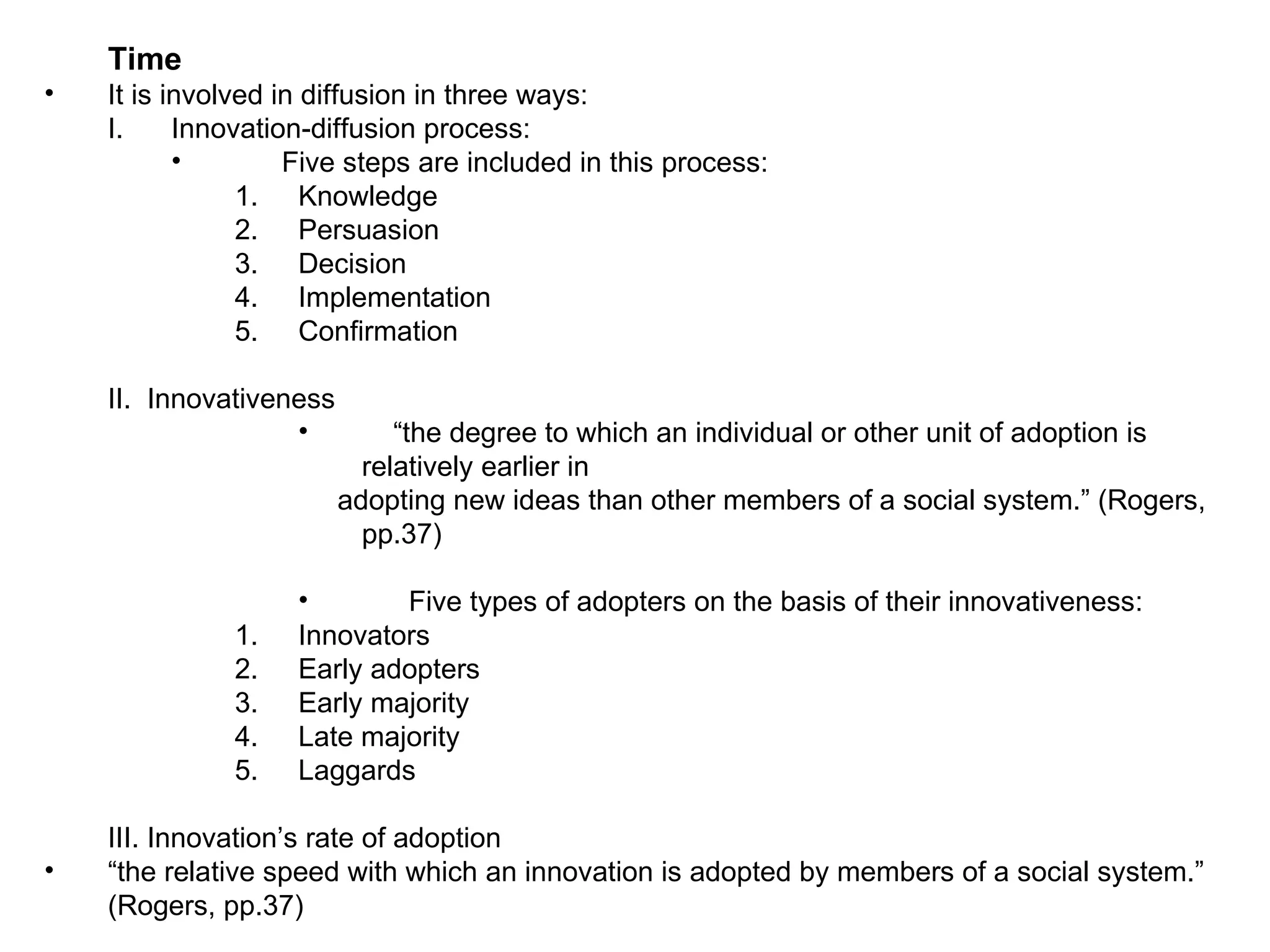 Diffusion Of Innovation Chapters 1 and 2 | PPT