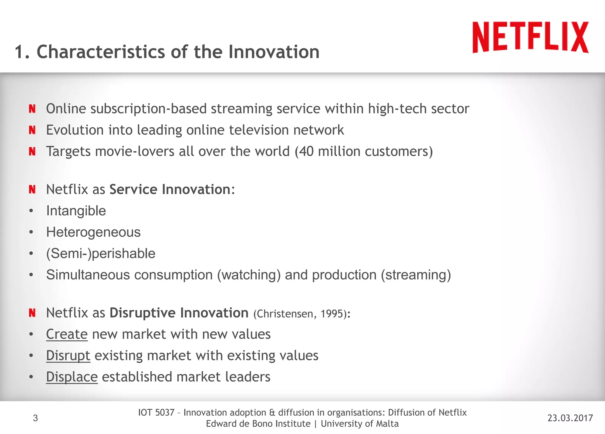 The Diffusion of Netflix | PPTX