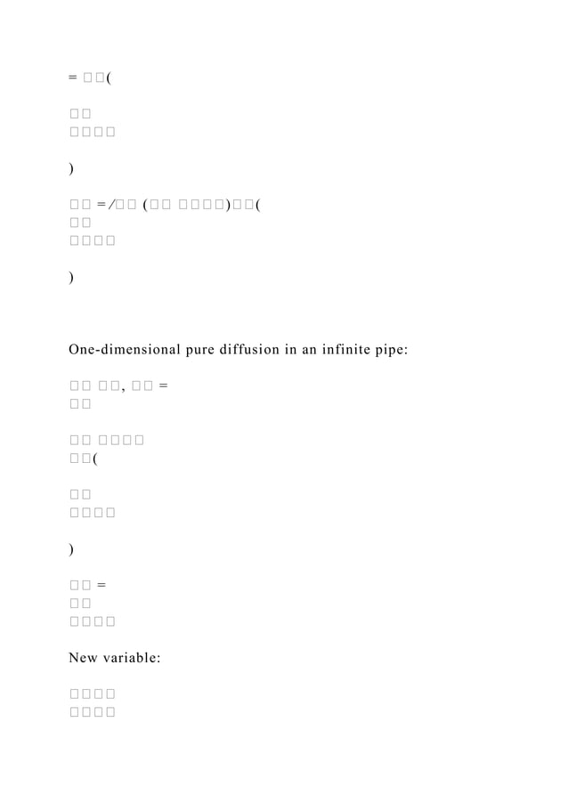 Diffusion Advection Reaction Solution Pure Diffusion Docx