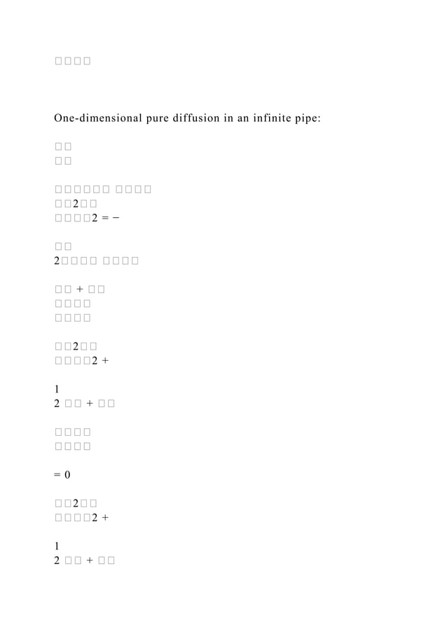 Diffusion Advection Reaction Solution Pure Diffusion Docx