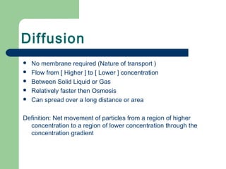 Biology - Diffusion and Osmosis | PPT | Chemistry | Science