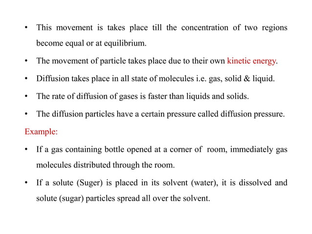 Diffusion, diffusion pressure, diffusion pressure deficit | PPTX