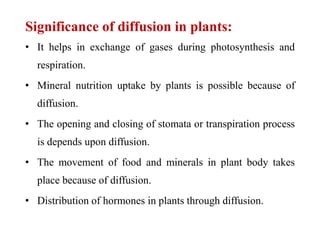 Diffusion, diffusion pressure, diffusion pressure deficit | PPTX