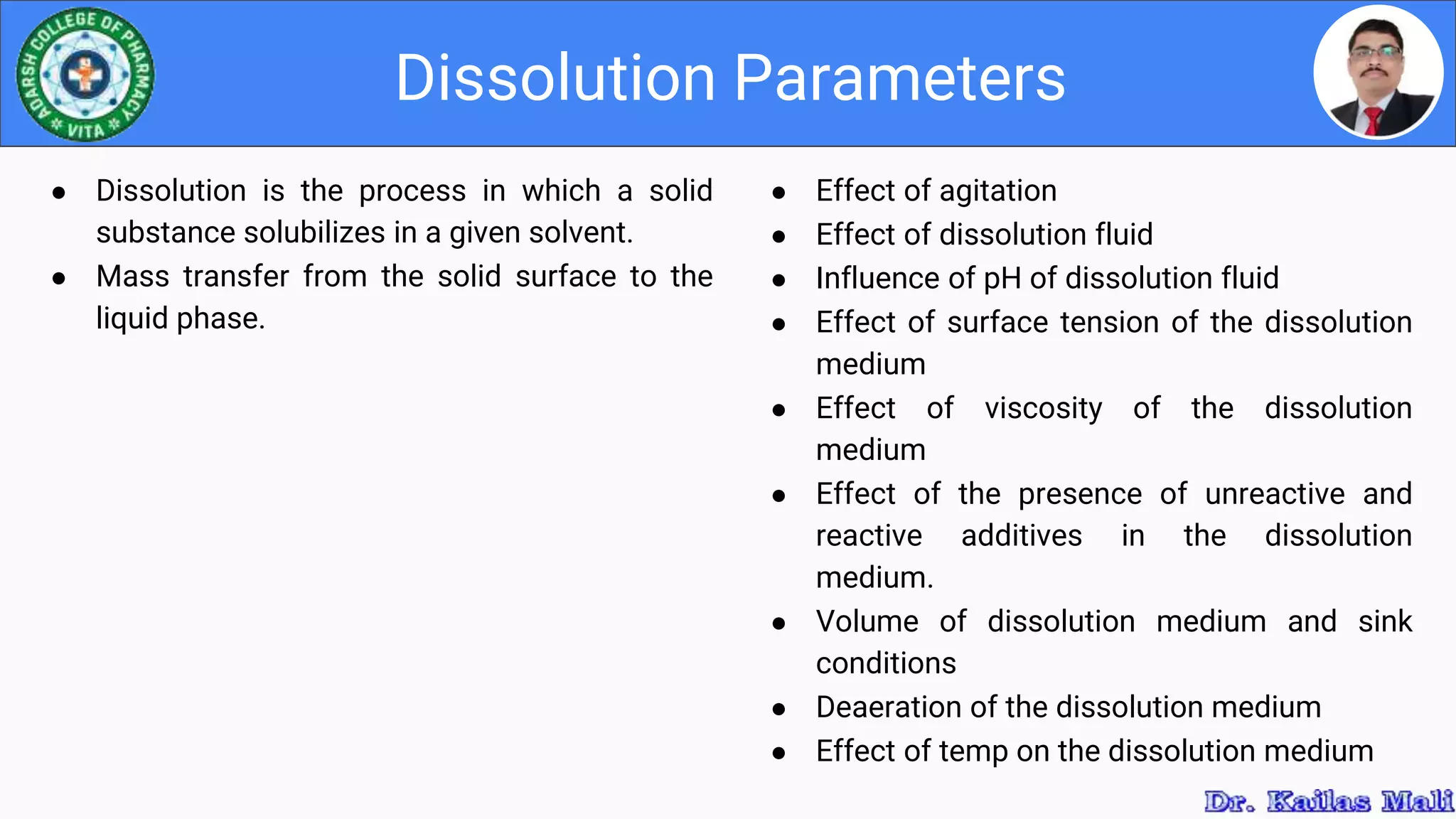 DIffusion, Dissolution and Pharmacokinetic Parameters.pptx