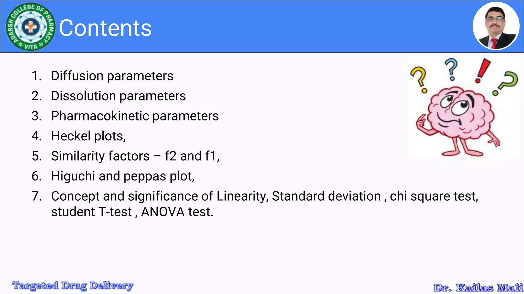 DIffusion, Dissolution and Pharmacokinetic Parameters.pptx