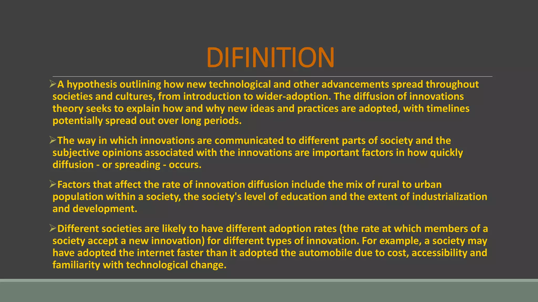 Diffusion & innovation theory | PPTX