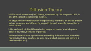 Diffusion & innovation theory | PPT
