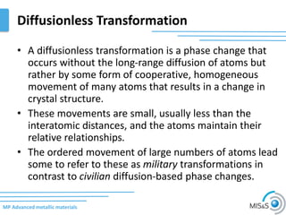 Martensitic Transformations in steels | PPTX