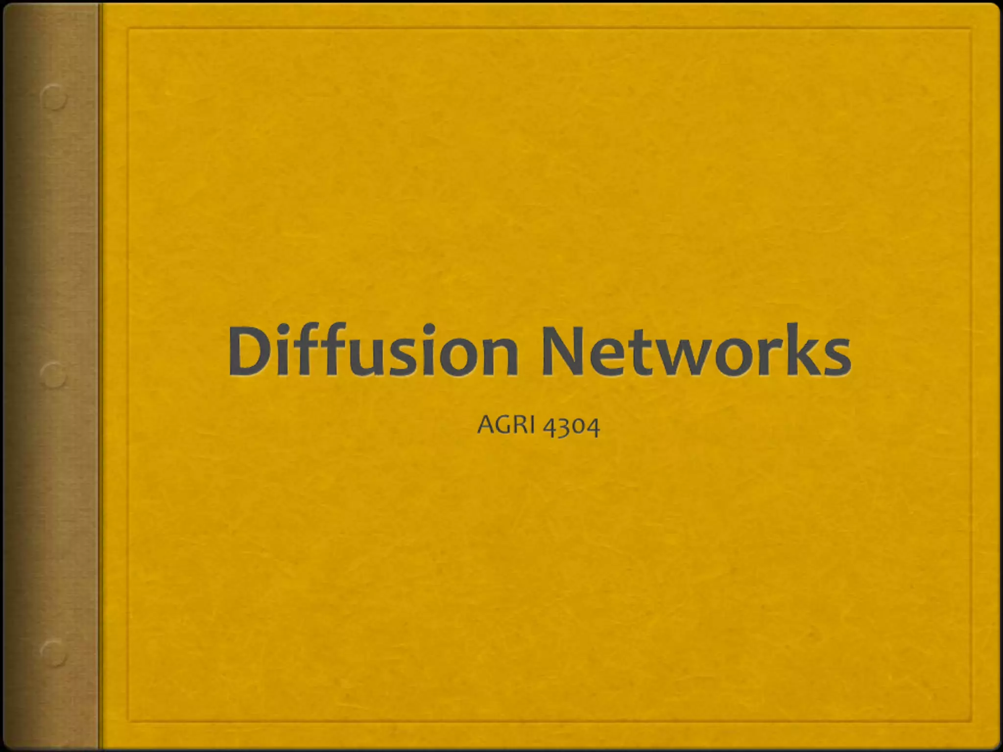 Diffusion Networks | PPTX