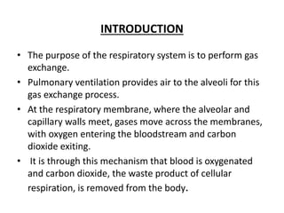 Diffusion of gases through respiratory membrane | PPTX